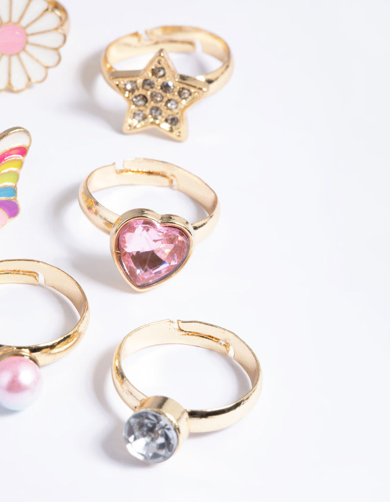Kids Statement Adjustable Ring 6-Pack - Lovisa