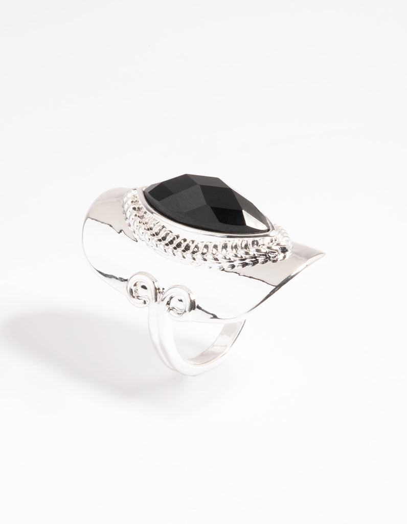 Silver Boho Stone Set Ring - Lovisa