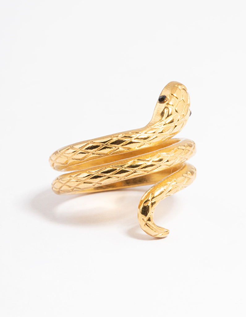 Gold Plated Stainless Steel Snake Ring - Lovisa