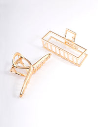 Gold Large Metal Claw Pack - Lovisa