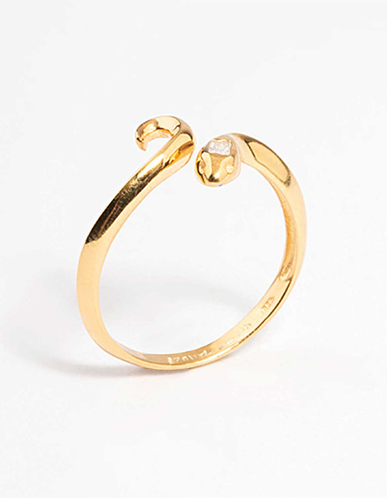Gold Plated Sterling Silver Snake Wrap Ring - Lovisa