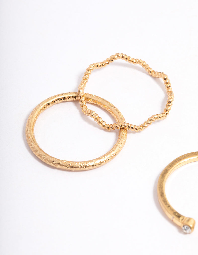 Worn Gold Knot Ring Set - Lovisa