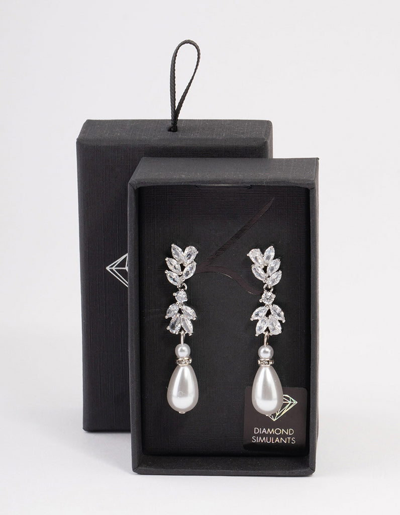 Silver Pearl Petal Drop Earrings - Lovisa