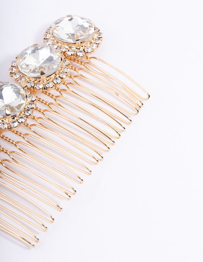 Gold Crystal Halo Jewel Comb - Lovisa