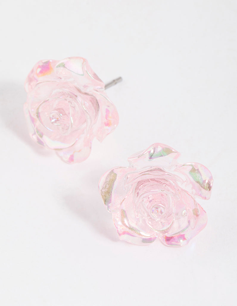 Pink Rose Bloom Stud Earrings - Lovisa