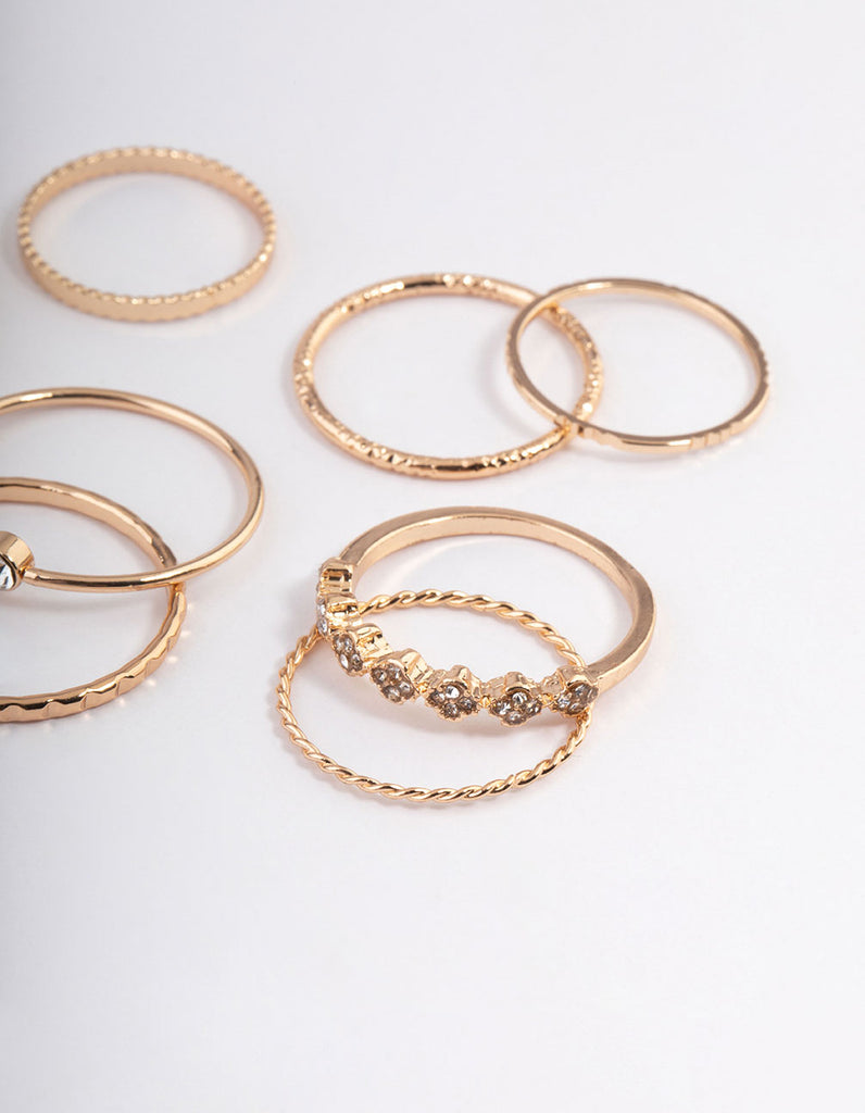 Gold Dainty Flower Ring Pack - Lovisa