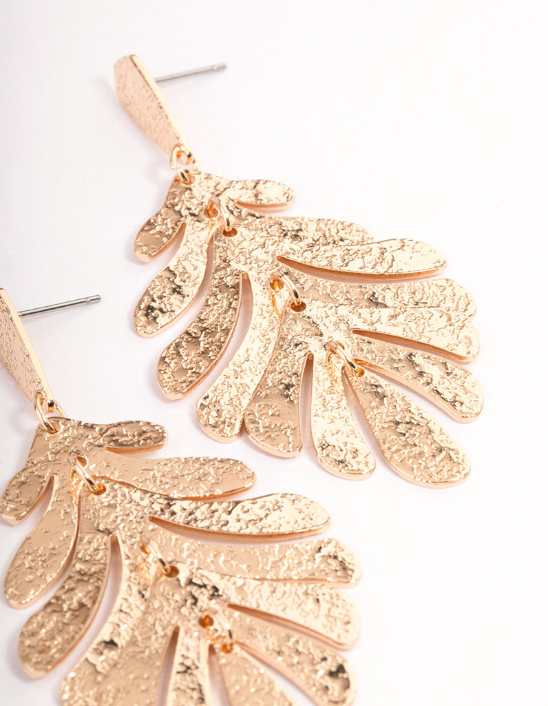 Gold Flowy Leaf Earrings - Lovisa