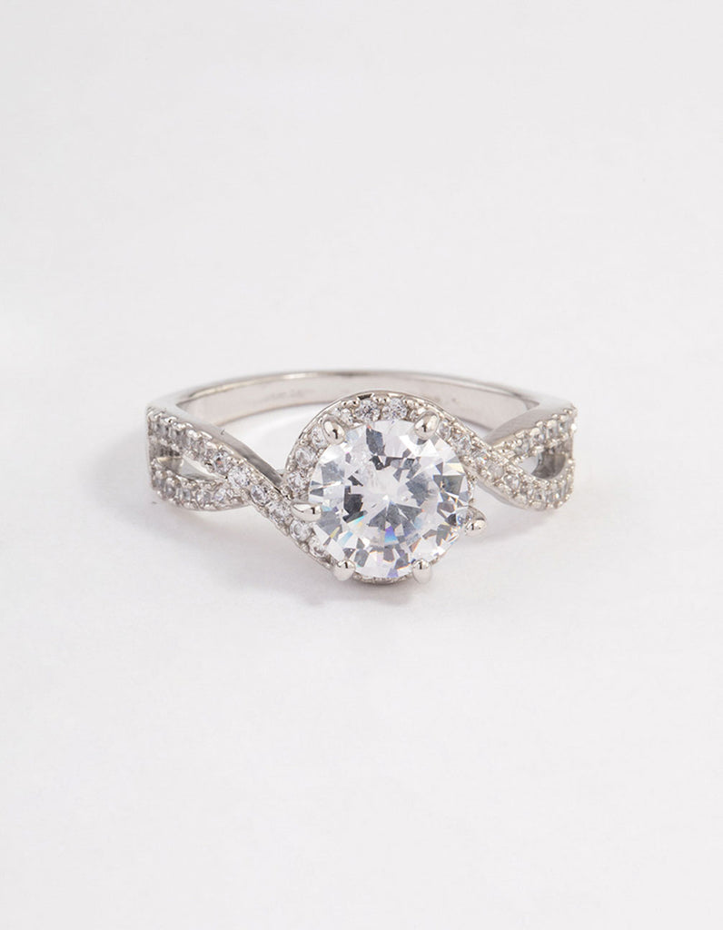 Silver Round Infinity Halo Ring - Lovisa