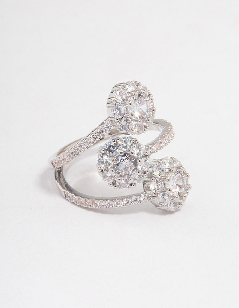 Rhodium Round Three Tier Ring - Lovisa