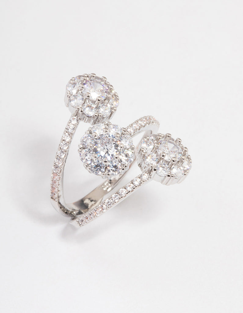 Rhodium Round Three Tier Ring - Lovisa