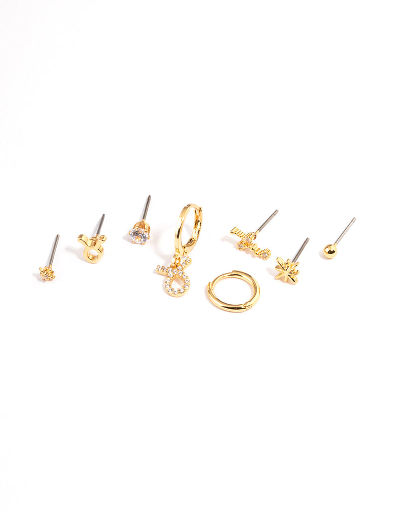 Gold Plated Taurus Star Sign Ear Stackers - Lovisa
