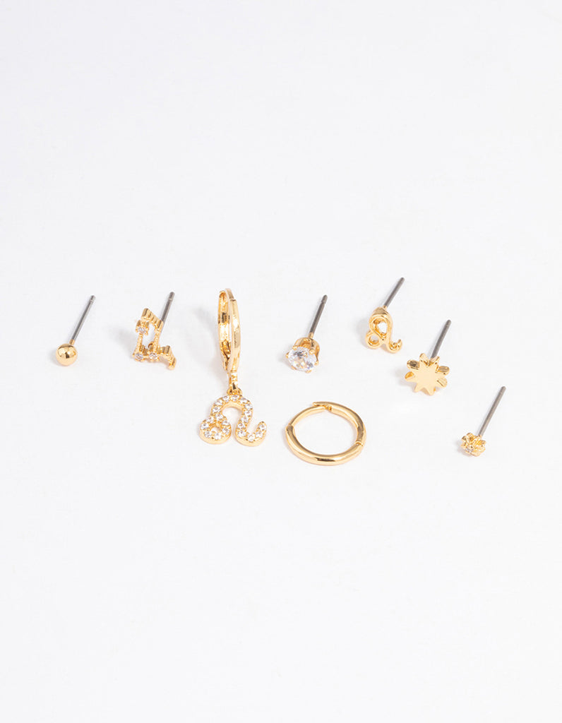 Gold Plated Leo Star Sign Ear Stackers - Lovisa