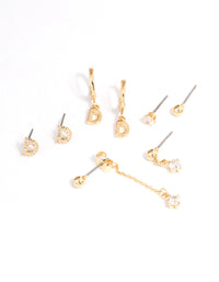 Letter 'D' Gold Plated Initial Ear Stackers - Lovisa