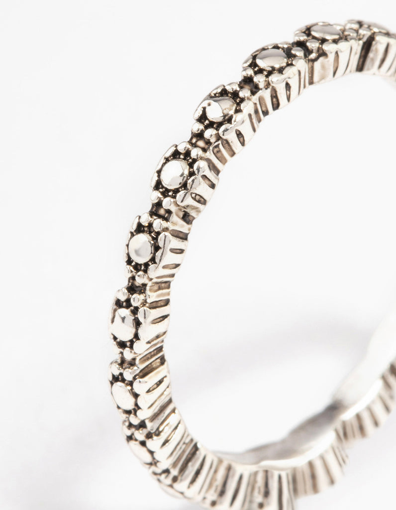 Antique Silver Tiny Flower Ring - Lovisa