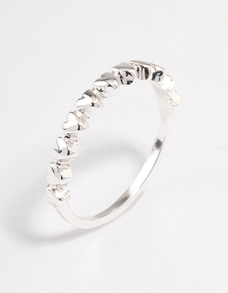 Silver Mini Hearts Ring - Lovisa