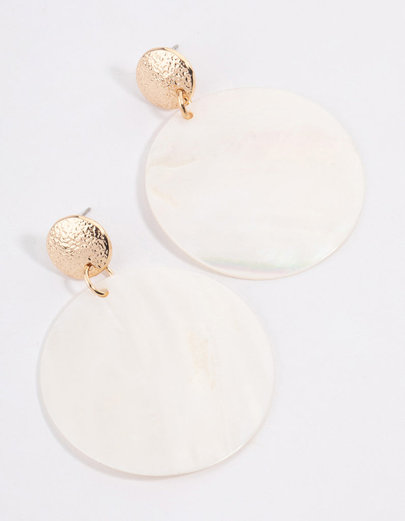 Gold Seashell Disc Earrings - Lovisa