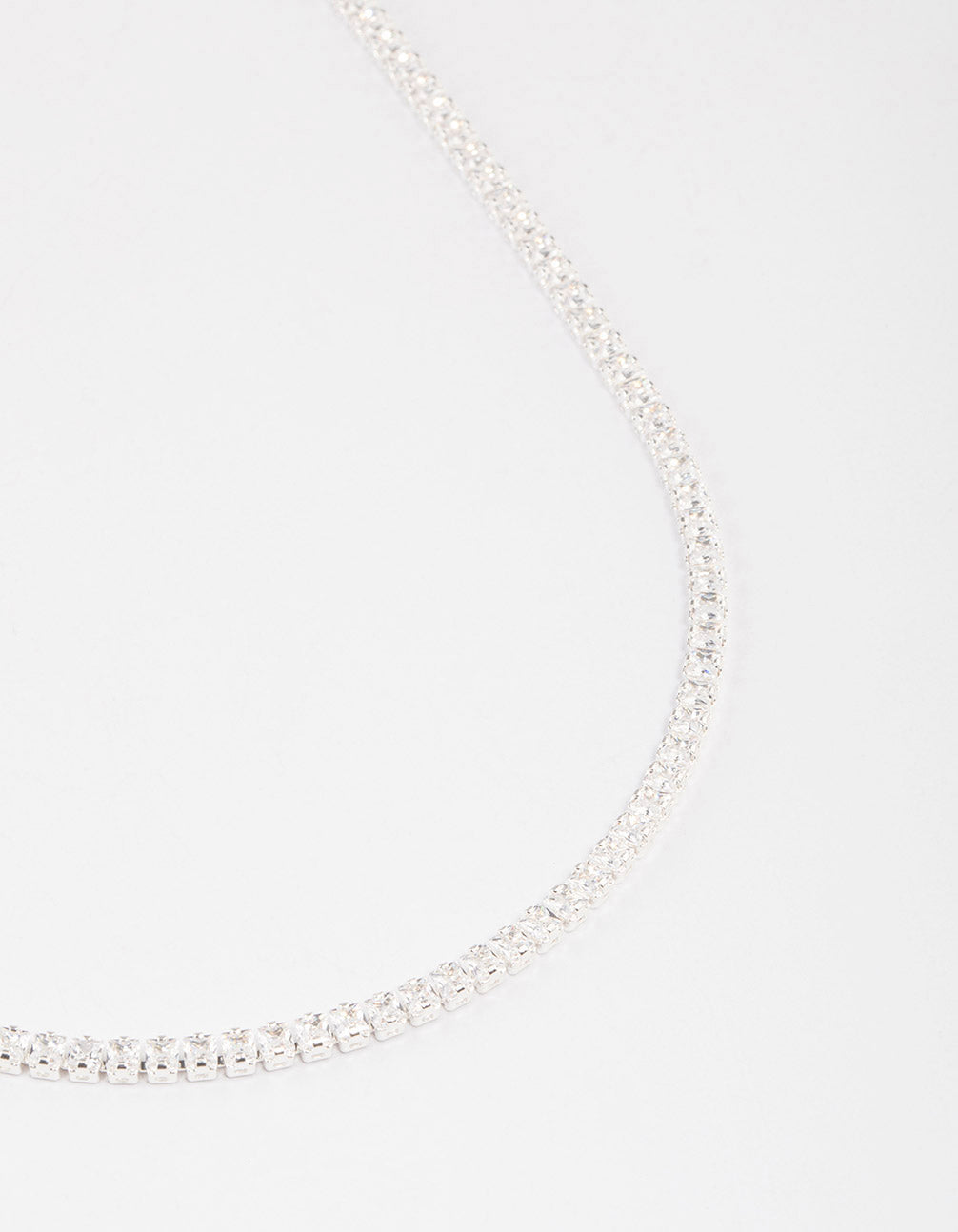 Silver Plated Fine Cubic Zirconia Cupchain Tennis Necklace - Lovisa
