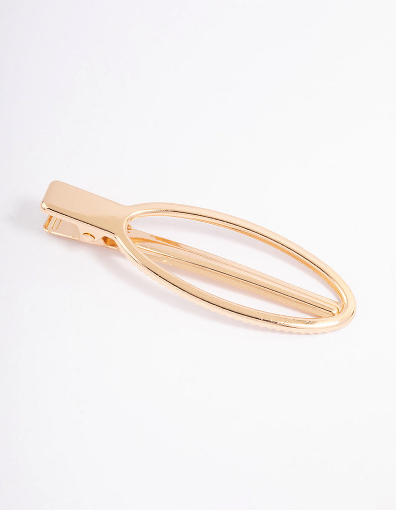 Gold Open Oval Hair Clip - Lovisa