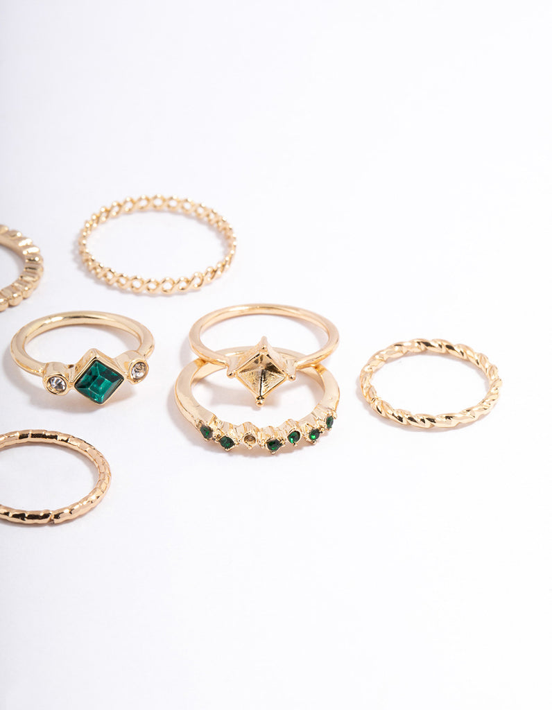 Gold Square & Radiant Ring Pack - Lovisa