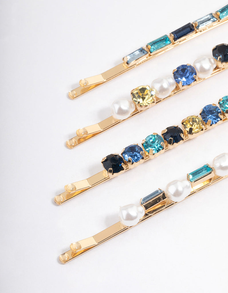 Gold Molten Slide Hair Clips 4-Pack - Lovisa