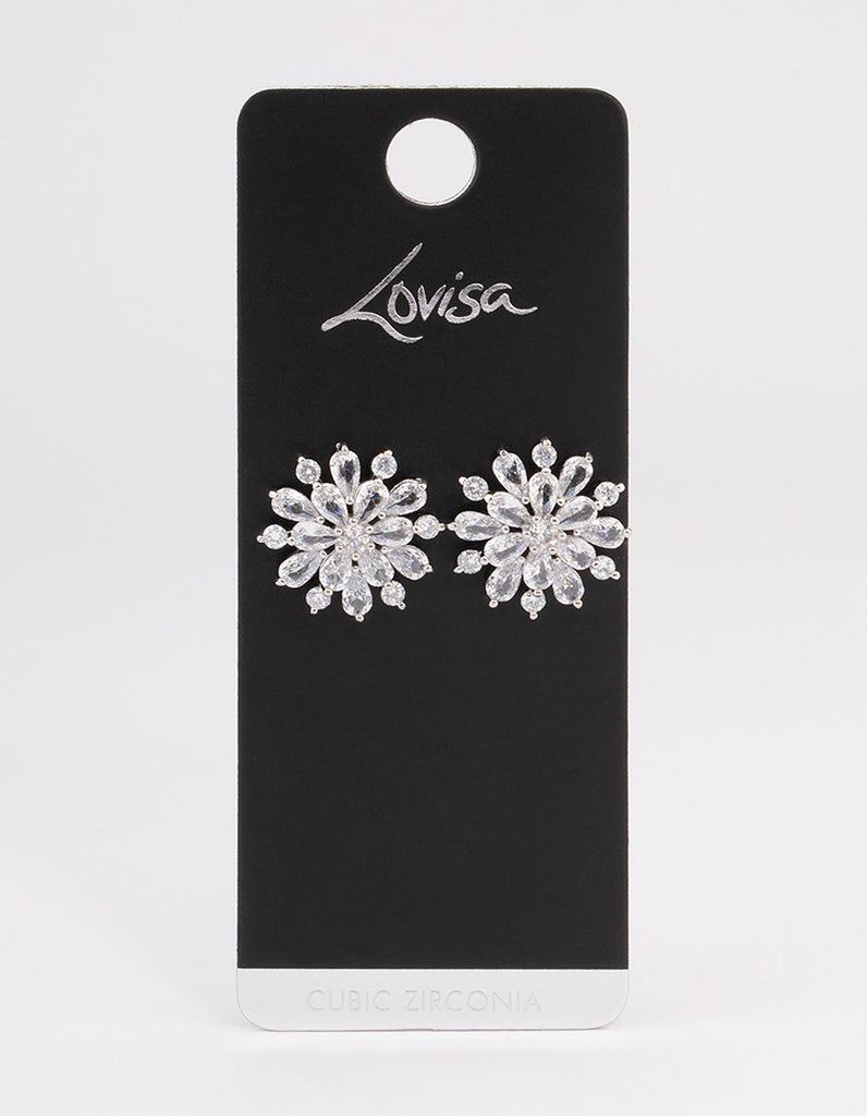 Silver Flower Stud Earrings - Lovisa