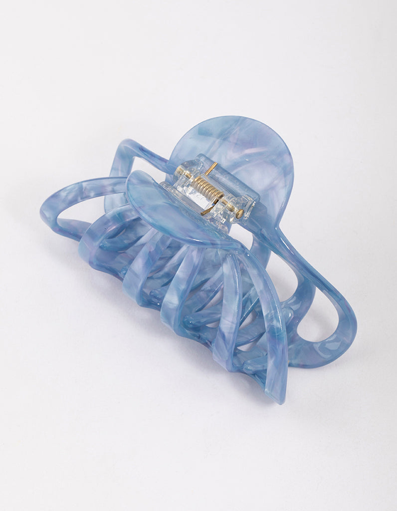 Blue Acrylic Round Cut Out Claw Clip - Lovisa
