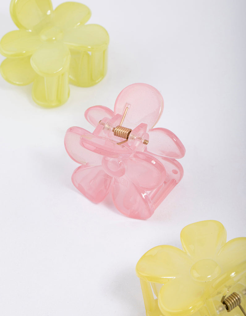 Plastic Flower Flower Claw Clip Pack - Lovisa