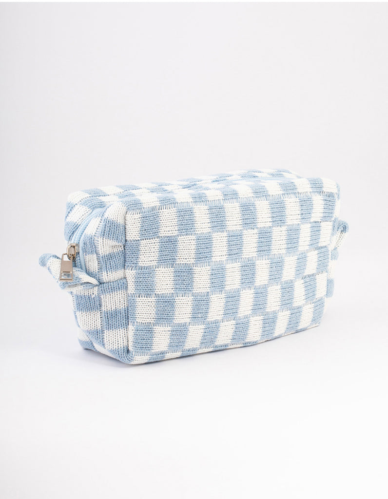 Blue Checkered Cosmetic Case - Lovisa