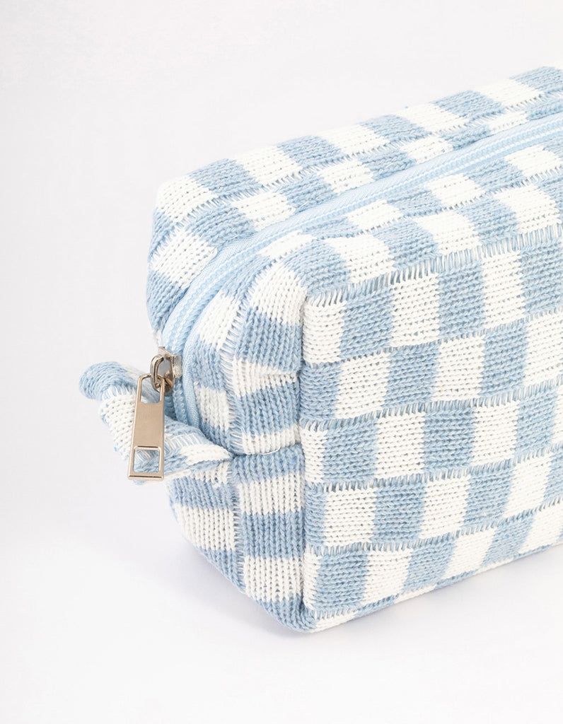 Blue Checkered Cosmetic Case - Lovisa