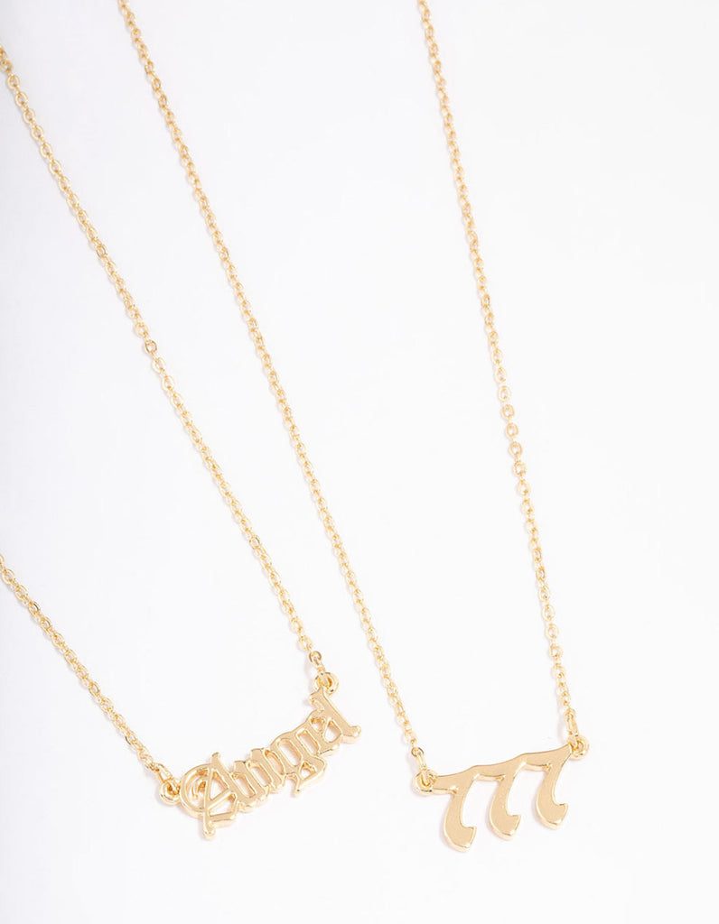 Gold Plated Angel Number '777' Layered Necklace - Lovisa