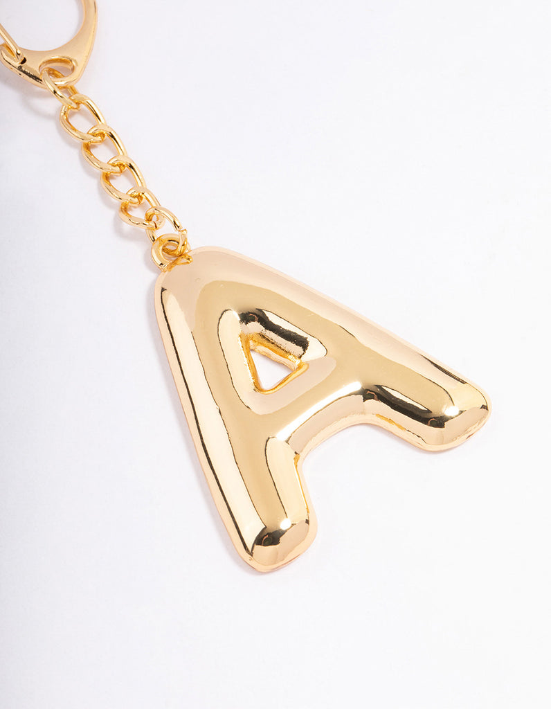 Gold Plated Letter A Key Chain - Lovisa