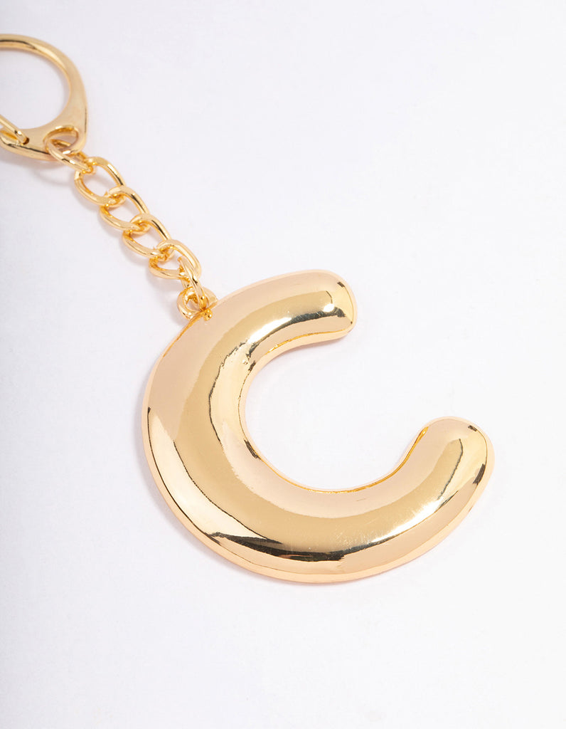 Gold Plated Letter C Key Chain - Lovisa