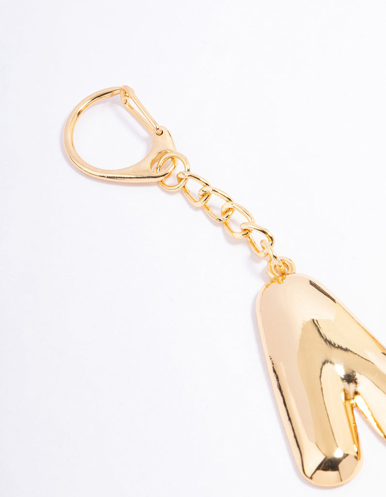 Gold Plated Letter M Key Chain - Lovisa