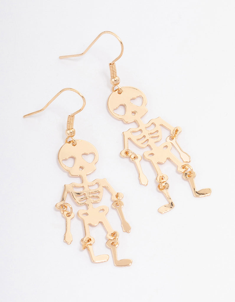 Gold Skeleton Drop Earrings - Lovisa