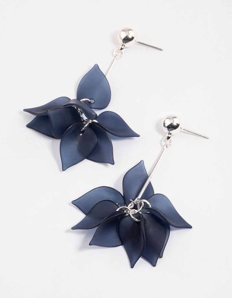 Blue Petal Stick Drop Earrings - Lovisa
