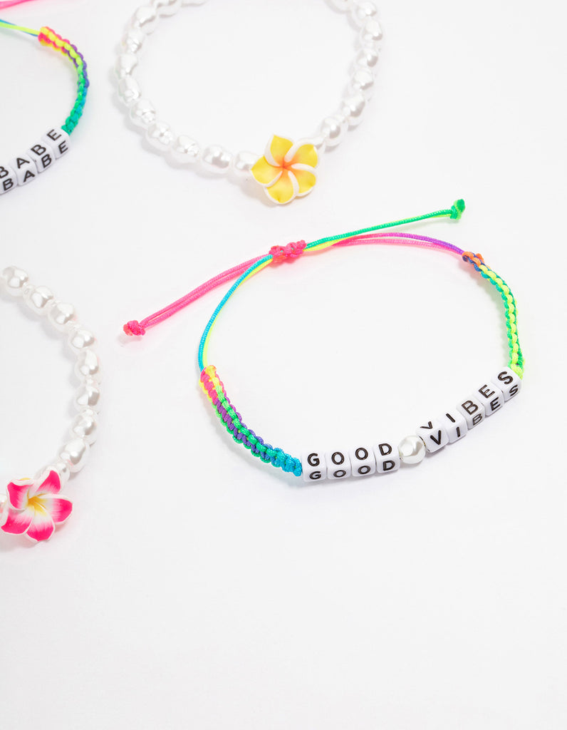 Beaded Block Letter Bracelet 4-Pack - Lovisa