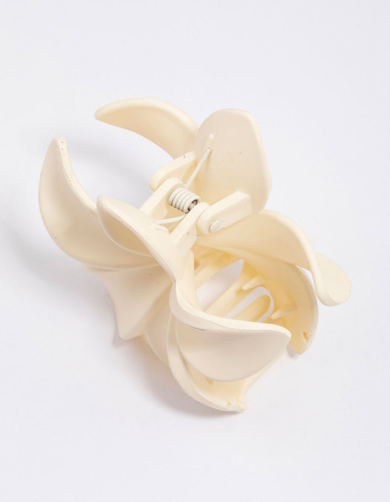Plastic White Tropical Flower Claw Clip - Lovisa
