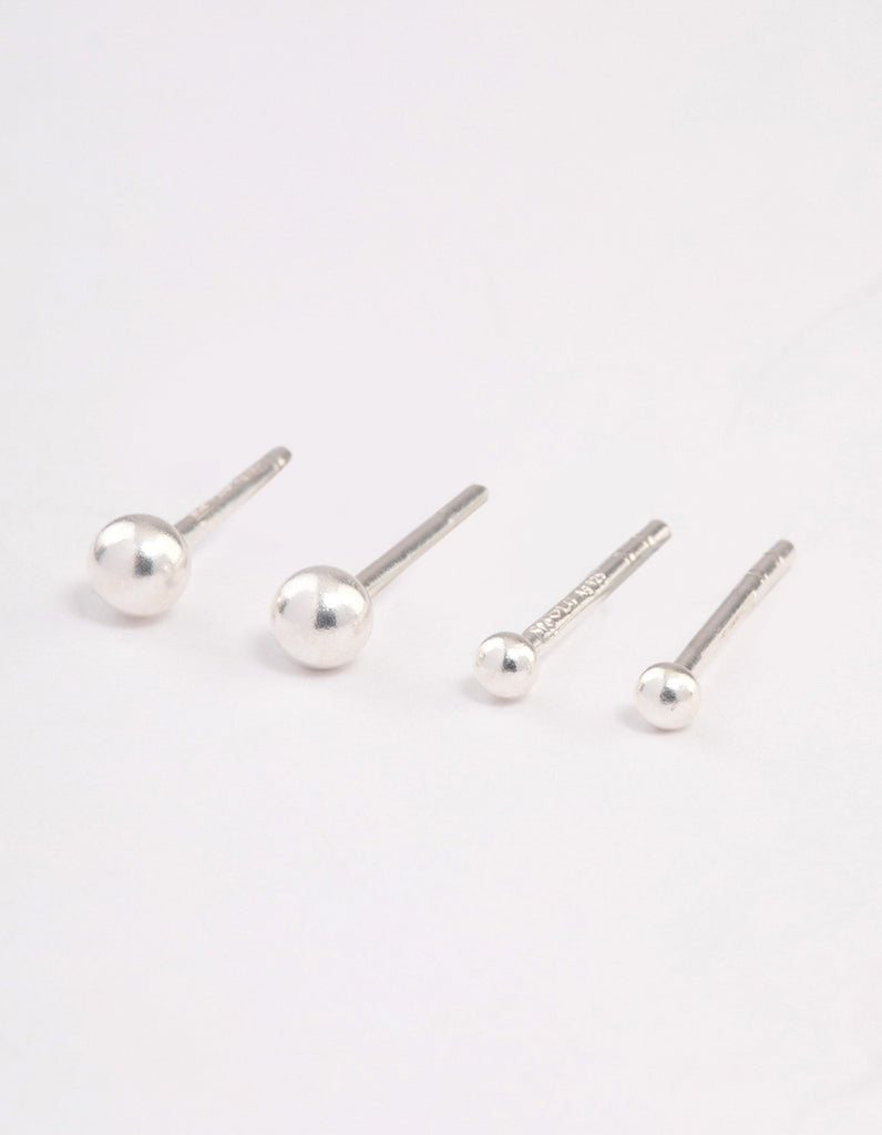 Sterling Silver Plain Stud Earring Pack - Lovisa