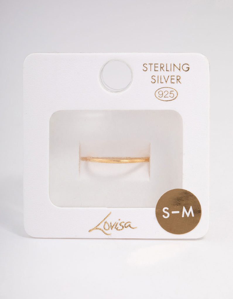 Gold Plated Sterling Silver Thin Band Ring - Lovisa