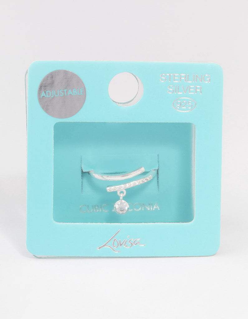 Sterling Silver Cubic Zirconia Charm Ring - Lovisa