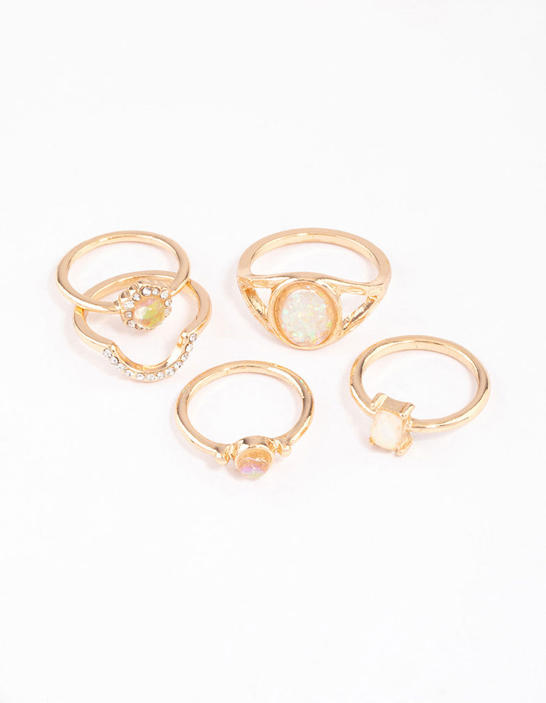 Gold Pretty Opal Ring Pack - Lovisa