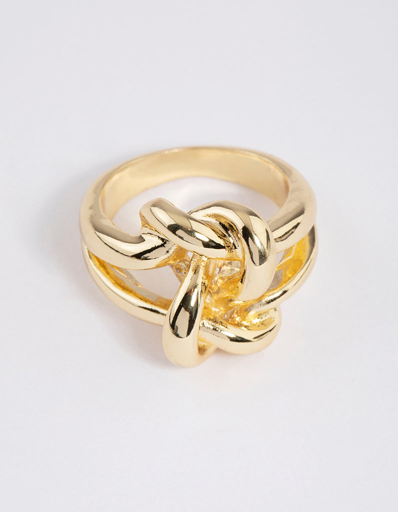 Gold Plated Double Knot Ring - Lovisa