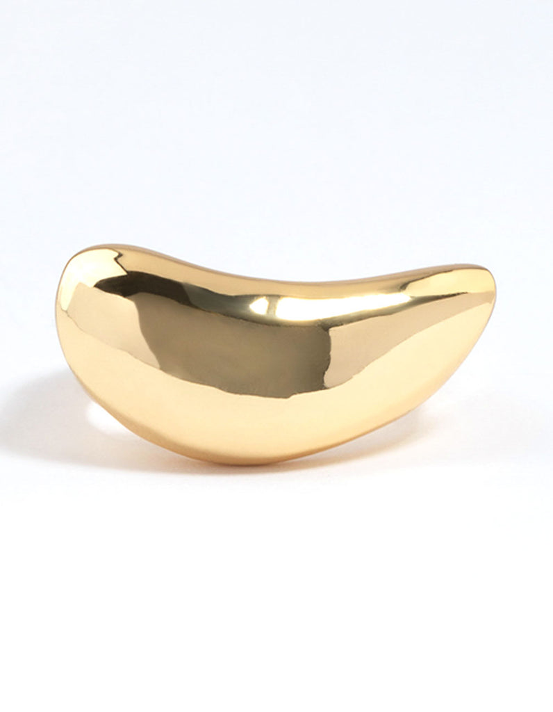 Gold Plated Moon Scoop Ring - Lovisa