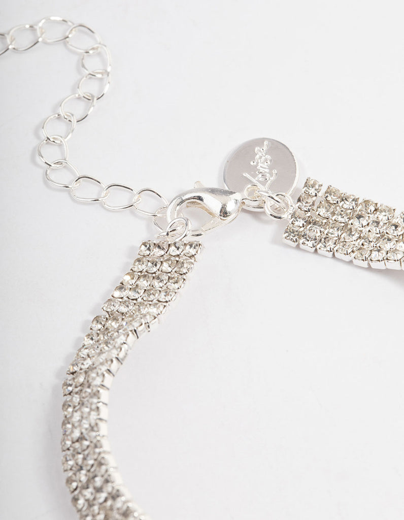 Silver Cup Chain Interlaced Tennis Bracelet Lovisa