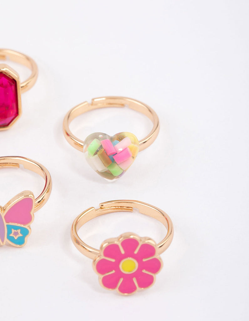 Kids Flower Garden Ring 6-Pack - Lovisa