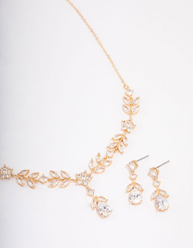 Gold Floral Earrings & Necklace Set - Lovisa
