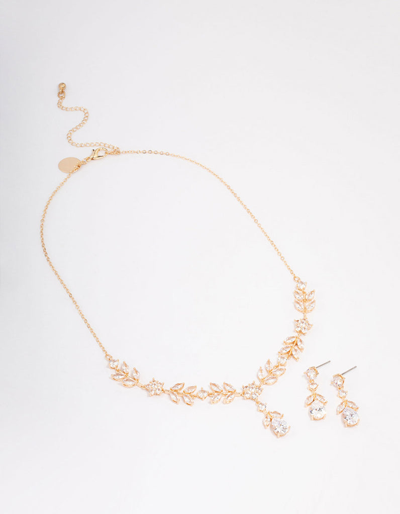 Gold Floral Earrings & Necklace Set - Lovisa
