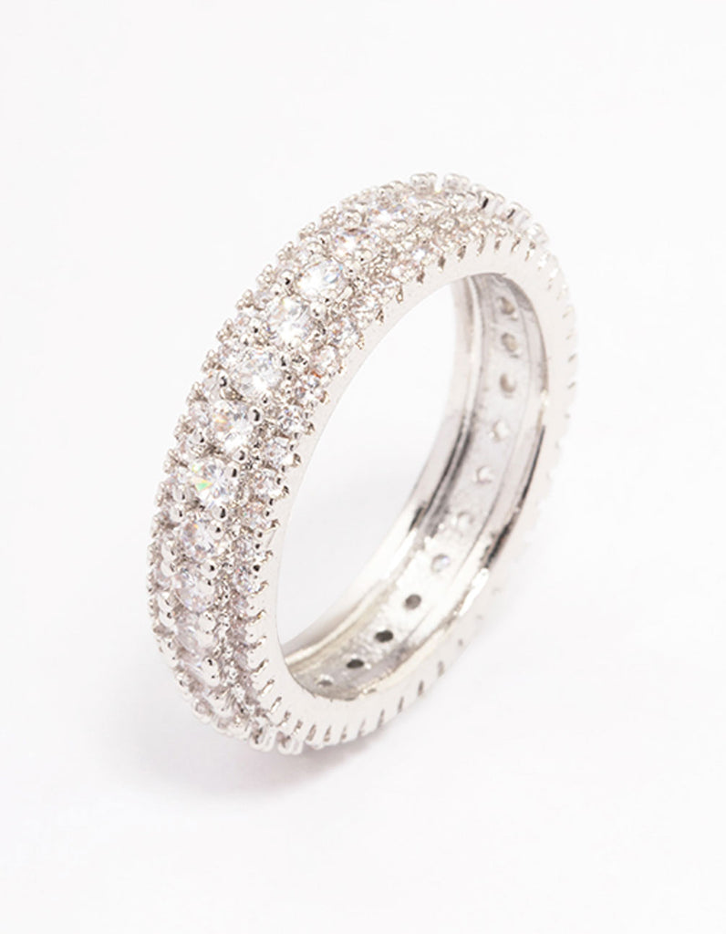 Silver Classic Encrusted Ring - Lovisa