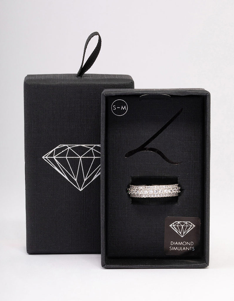 Silver Classic Encrusted Ring - Lovisa