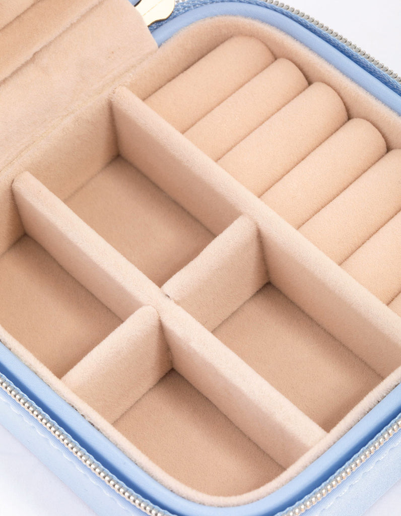 Blue Faux Leather Iridescent Square Jewellery Case - Lovisa